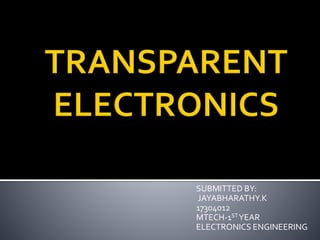 Transparent electronics | PPT