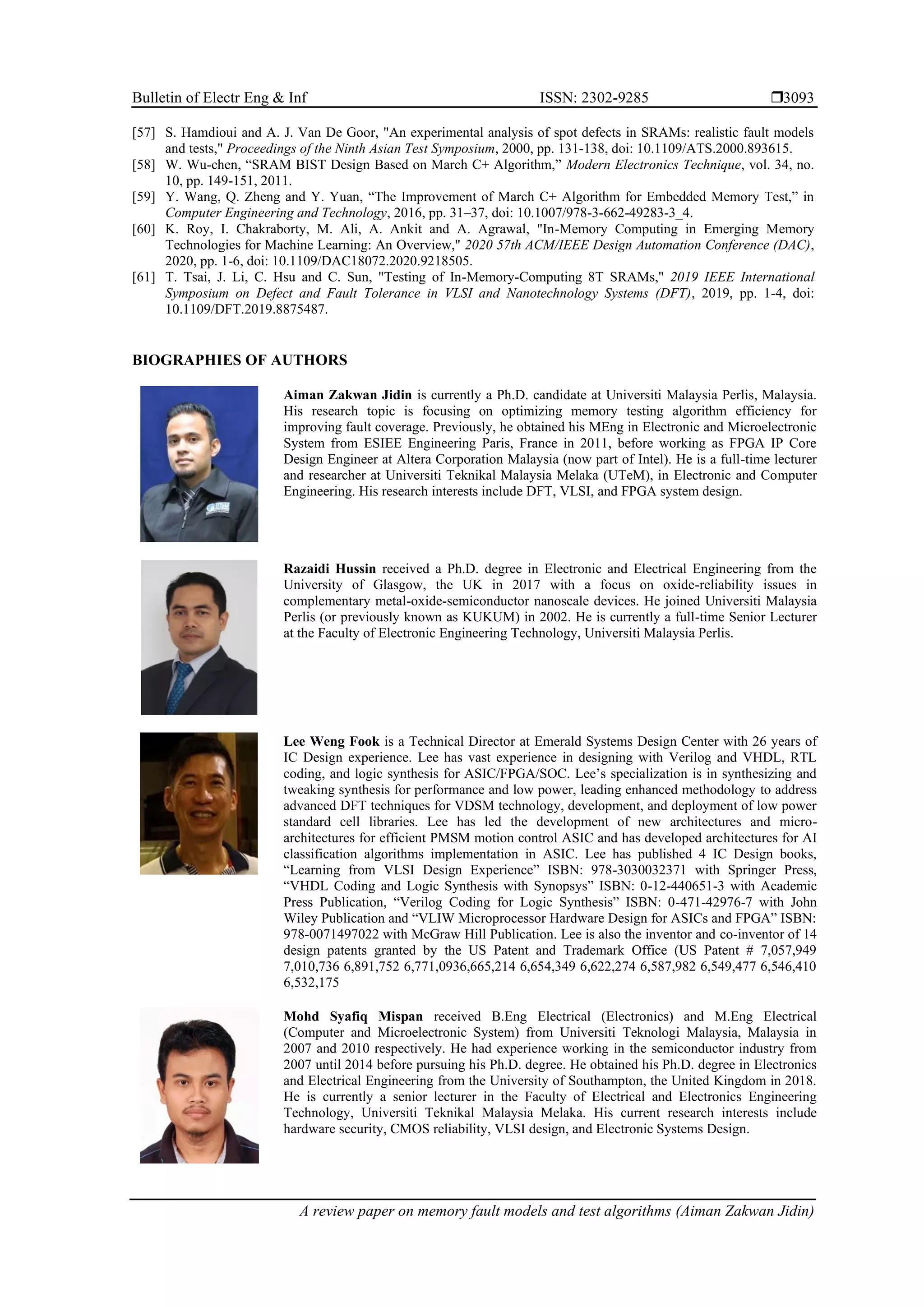A Review Paper On Memory Fault Models And Test Algorithms Pdf