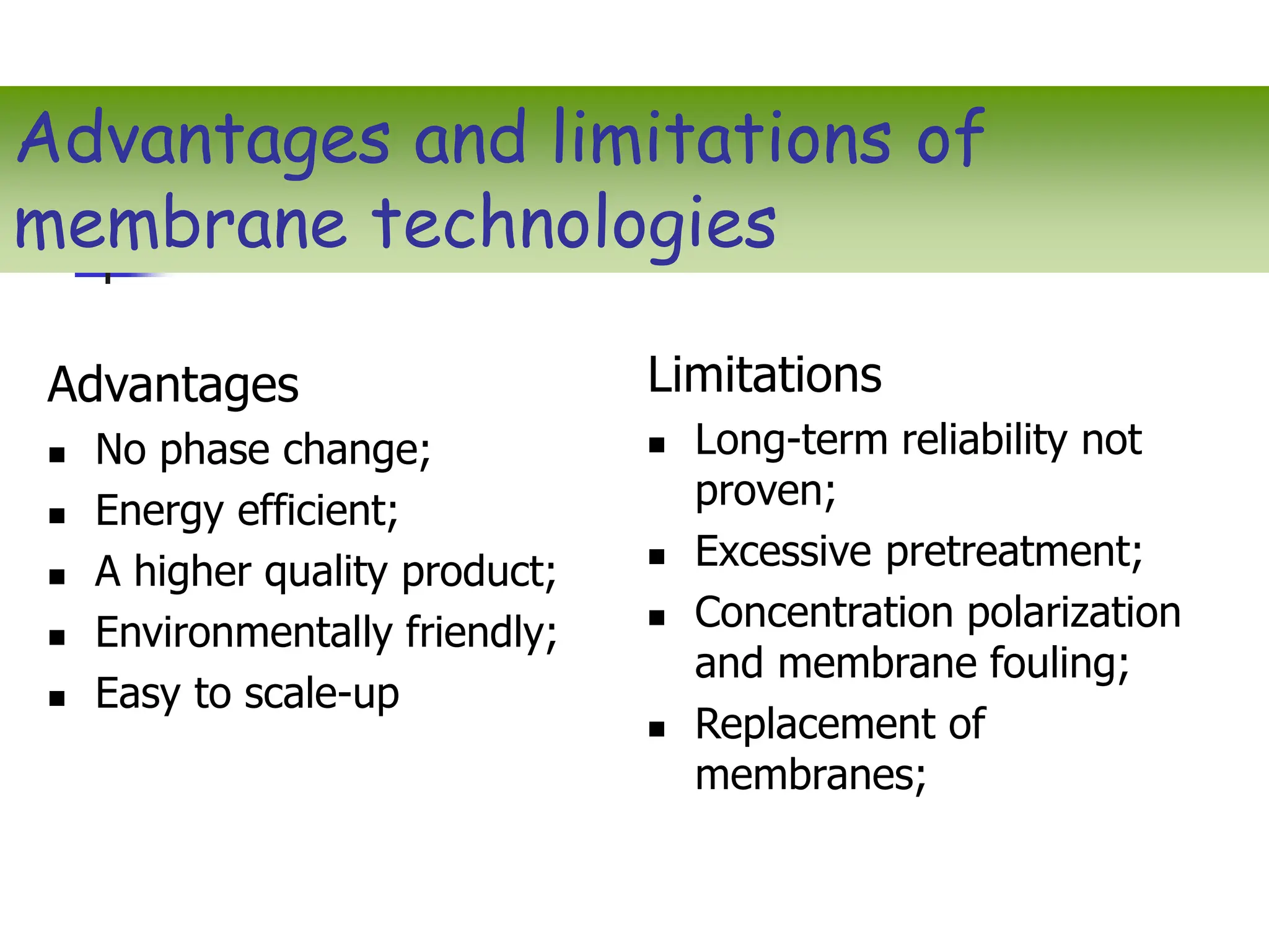 Membrane Processing Technology; Microfiltration, ultrafiltration ...