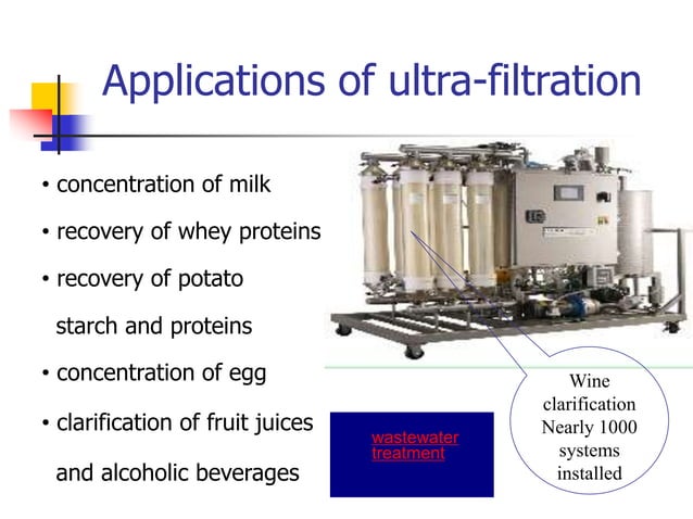 Membrane Processing Technology; Microfiltration, ultrafiltration ...