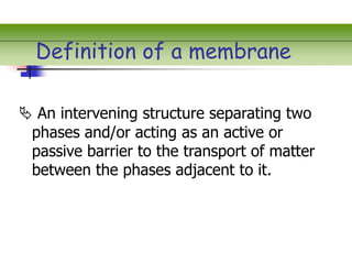 Membrane Processing Technology; Microfiltration, ultrafiltration ...