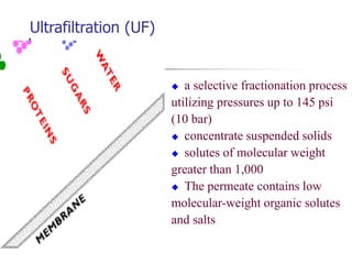 Membrane Processing Technology; Microfiltration, ultrafiltration ...