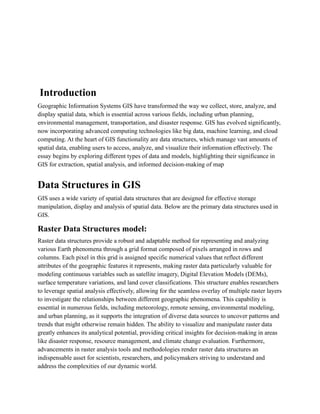 Application of Data Structures in GIS and the Purpose of Modeling | PDF