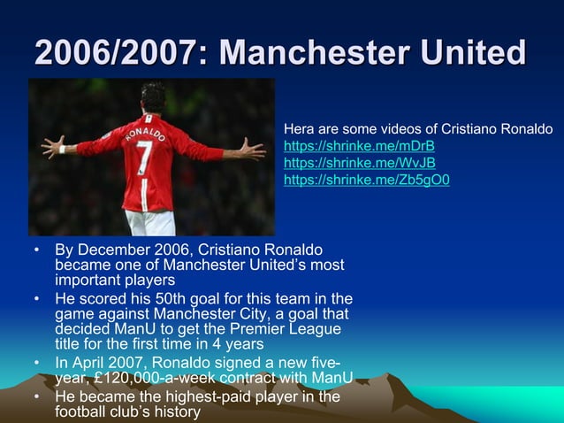 Cristiano Ronaldo's Story | PPT | Soccer | Sports