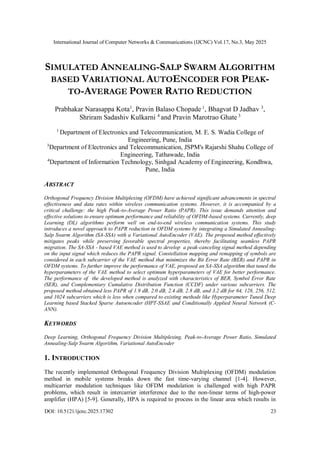 Simulated Annealing-Salp Swarm Algorithm based Variational Autoencoder for Peakto-Average Power ...