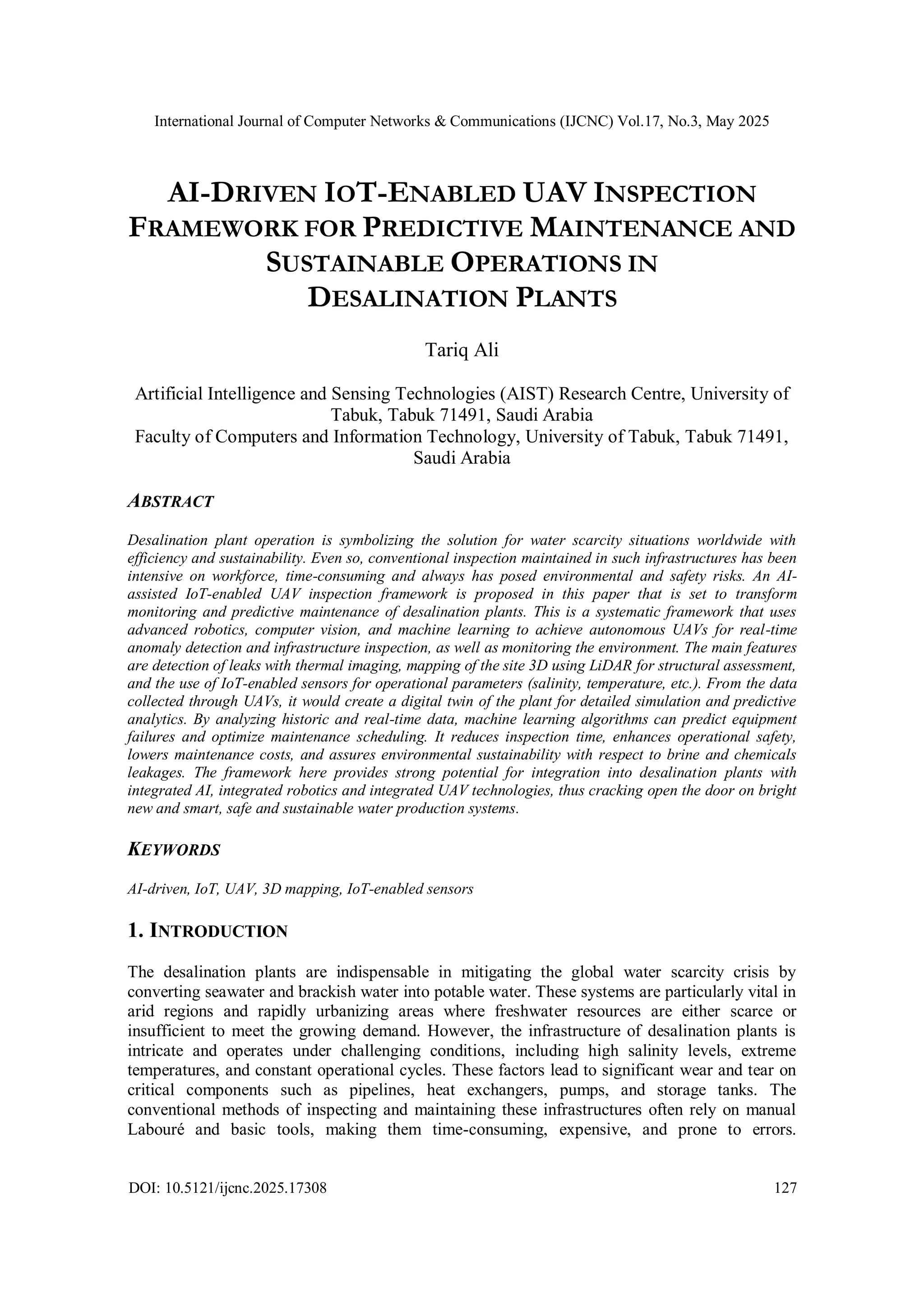 AI-Driven IoT-Enabled UAV Inspection Framework for Predictive Maintenance and Sustainable ...