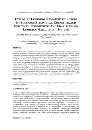 Exploring Learning Engagement Factors Influencing Behavioral, Cognitive ...