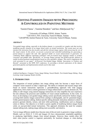 Editing Fashion Images with Precision: A Controlled in Painting Method | PDF