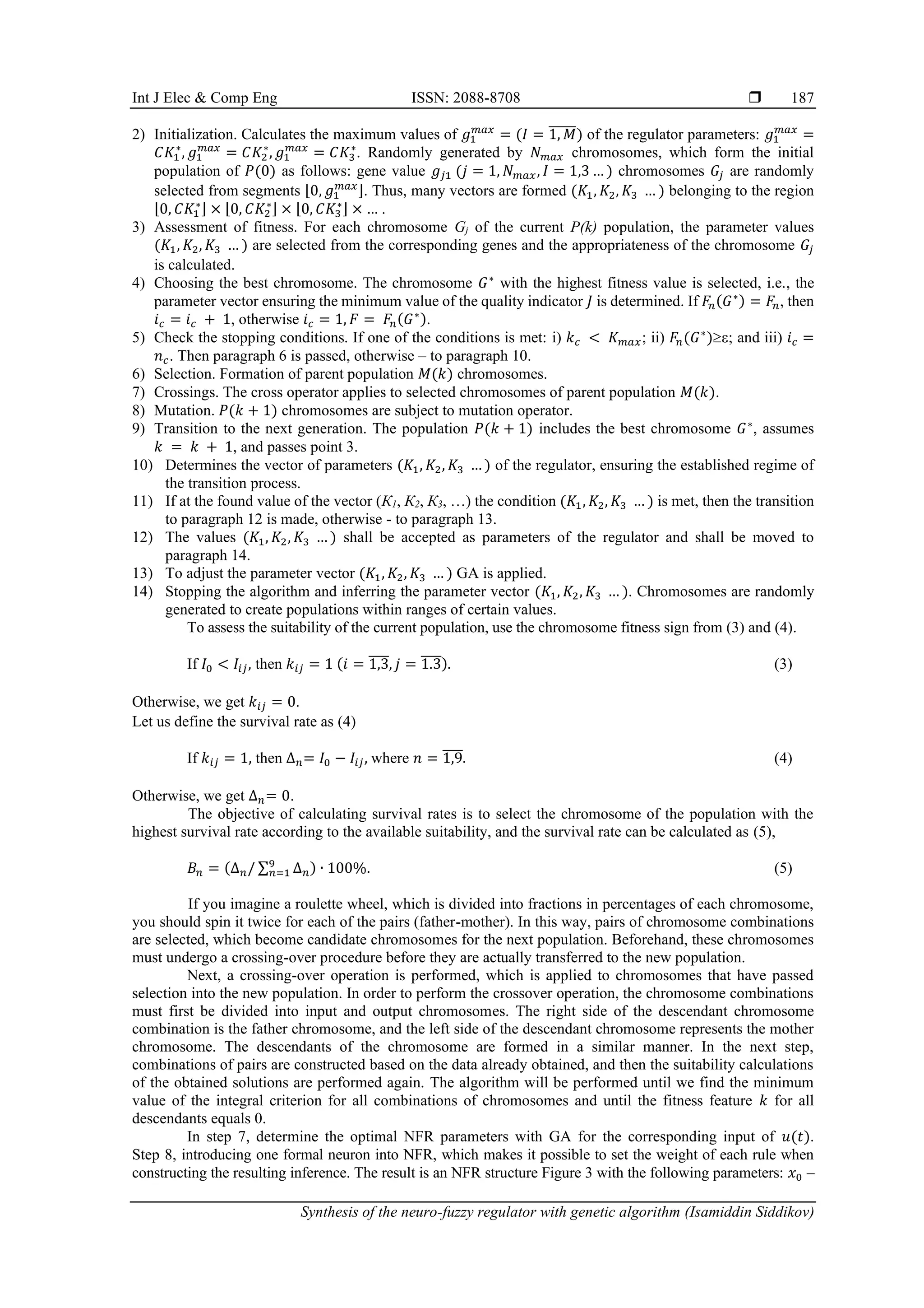 Synthesis Of The Neuro Fuzzy Regulator With Genetic Algorithm Pdf
