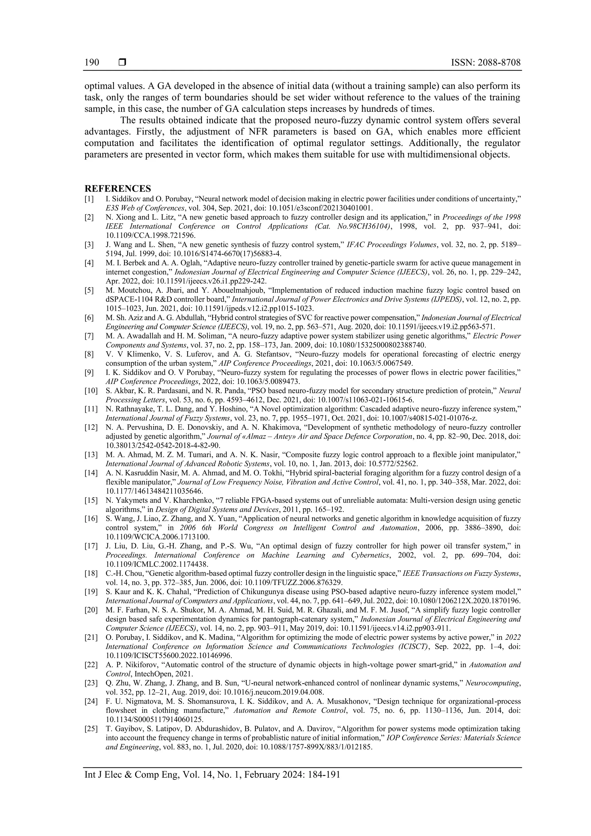 Synthesis Of The Neuro Fuzzy Regulator With Genetic Algorithm Pdf