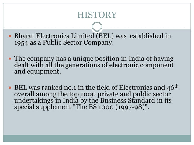 bharat-electronics-limited | PPTX | Physics | Science