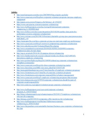 Coporate Volunteerism links | DOCX | Non-Profit Organizations | Industries