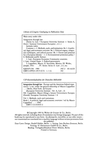Integration Through Law Vol 1 Methods Tools And Institutions Book 1 A ...