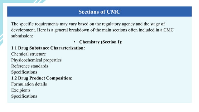 Chemistry, Manufacturing, and Control (CMC) & Post Approval Regulatory ...