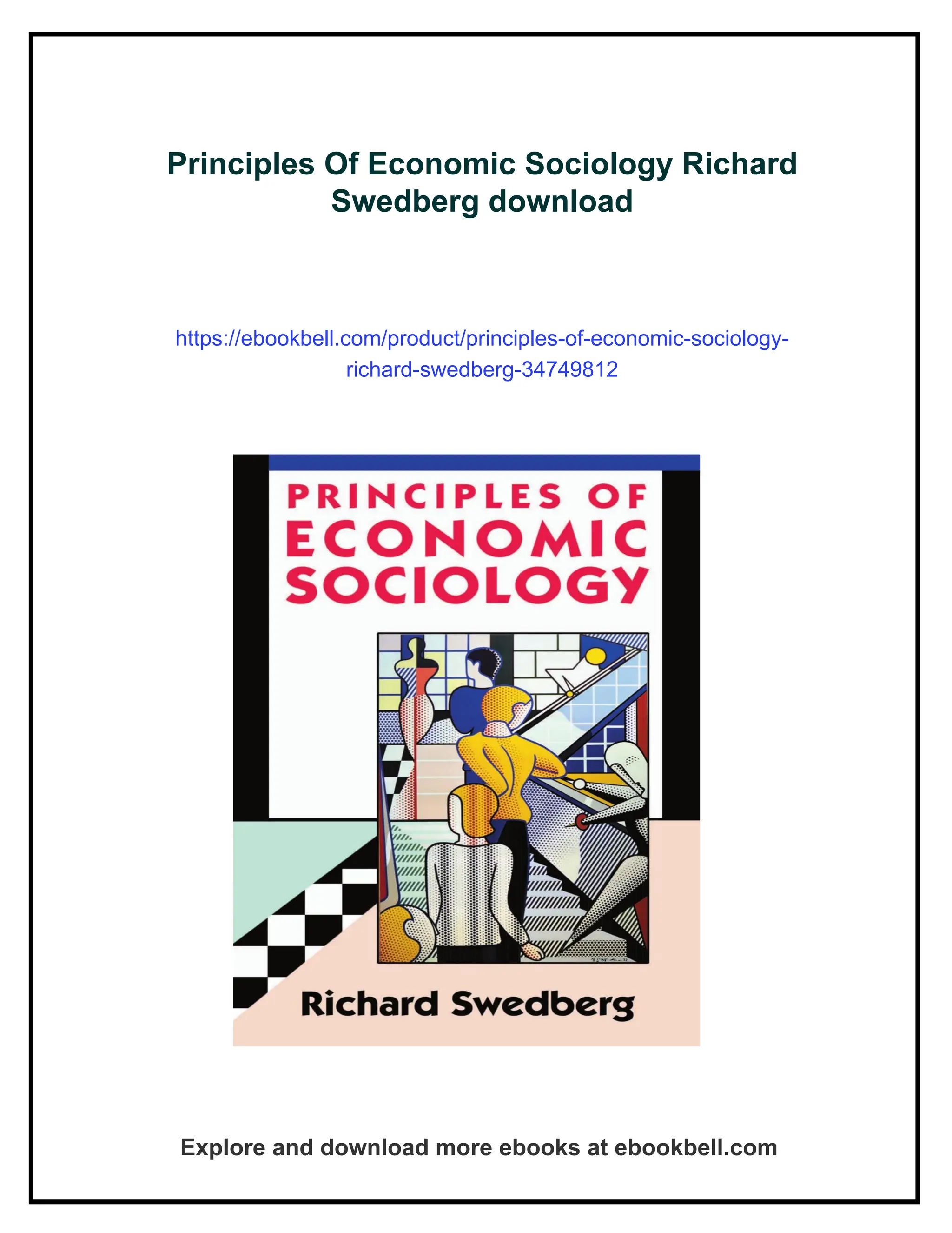 Principles Of Economic Sociology Richard Swedberg | PDF