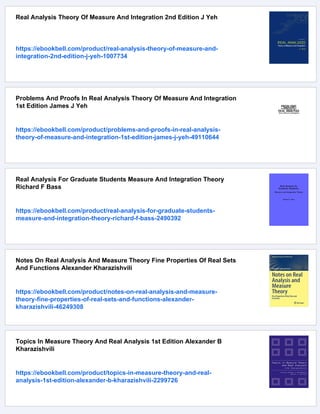 Real Analysis Measure Theory Integration And Hilbert Spaces Elias M ...