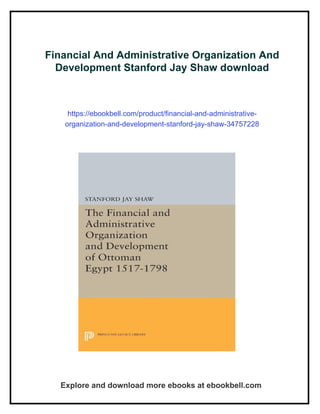 Financial And Administrative Organization And Development Stanford Jay ...