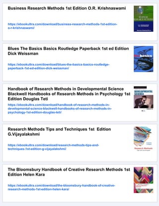 Research Methods The Basics 1st Edition Nicholas Walliman | PDF