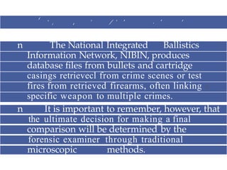 Firearms identification by Comparison and pattern recognition | PPTX