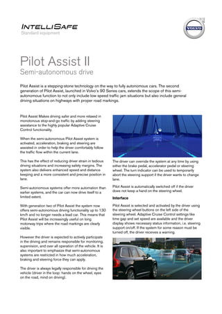 Volvo intelli safe factsheet for volvo s 90 series cars | PDF