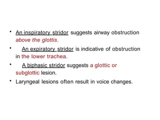 Stridor in a children undergraduate teaching slides | PPTX