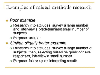 Mixed Methods Research Design and Analysis With Validity: A Primer | PPT