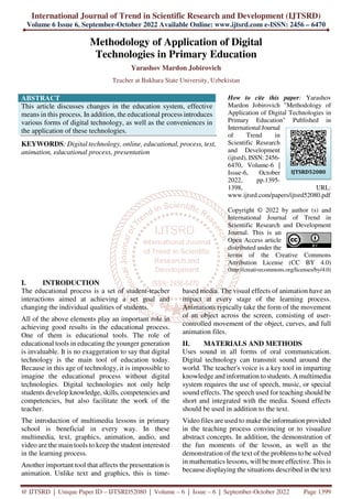 Methodology of Application of Digital Technologies in Primary Education ...
