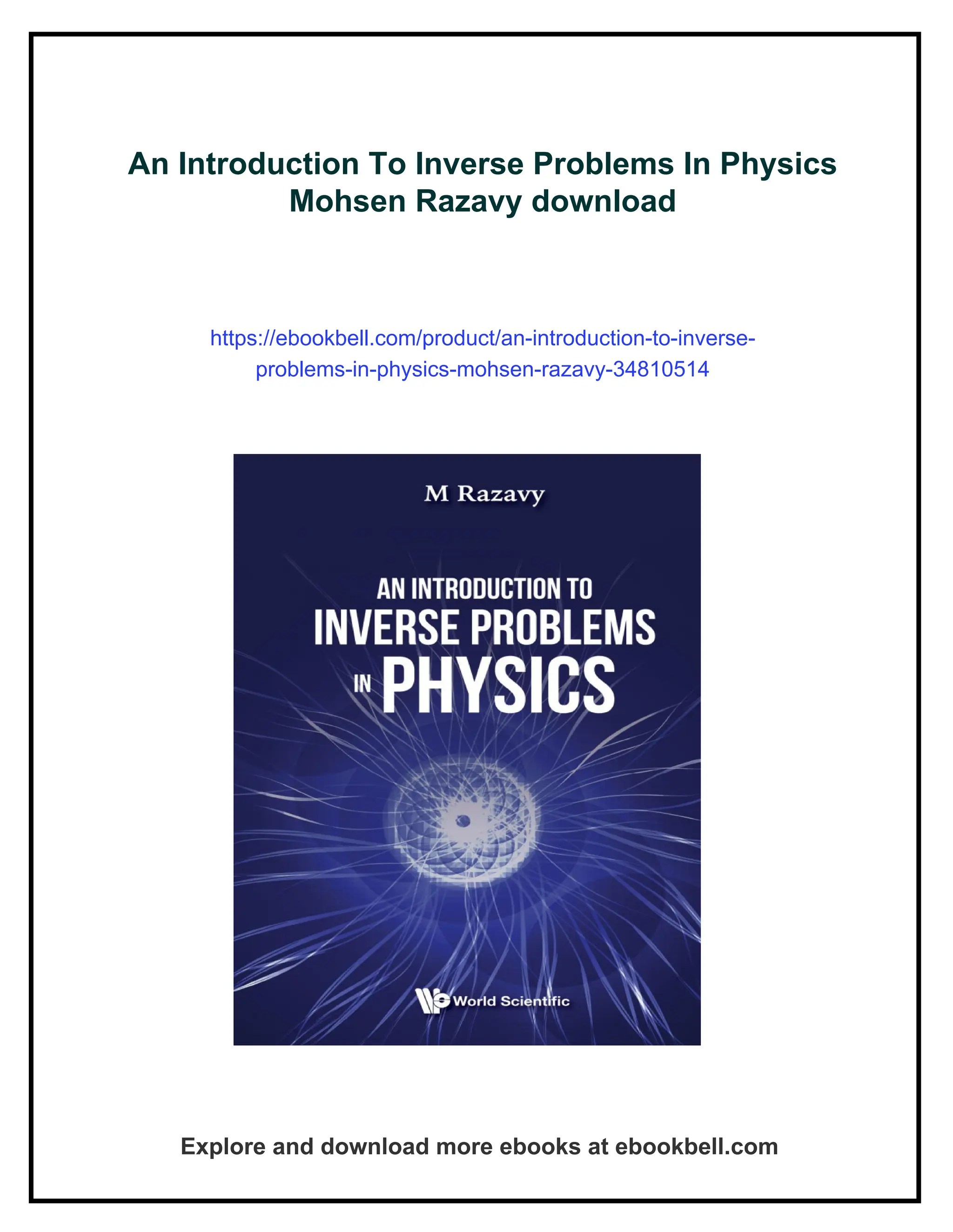 An Introduction To Inverse Problems In Physics Mohsen Razavy | PDF