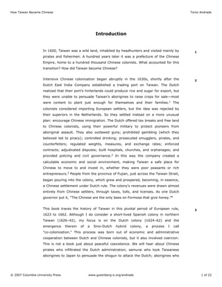How Taiwan Became Chinese Dutch Spanish And Han Colonization In The ...
