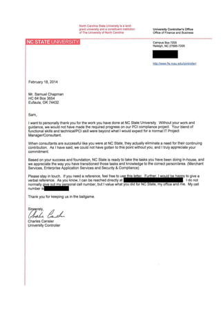 Charles Cansler Recommendation | PDF