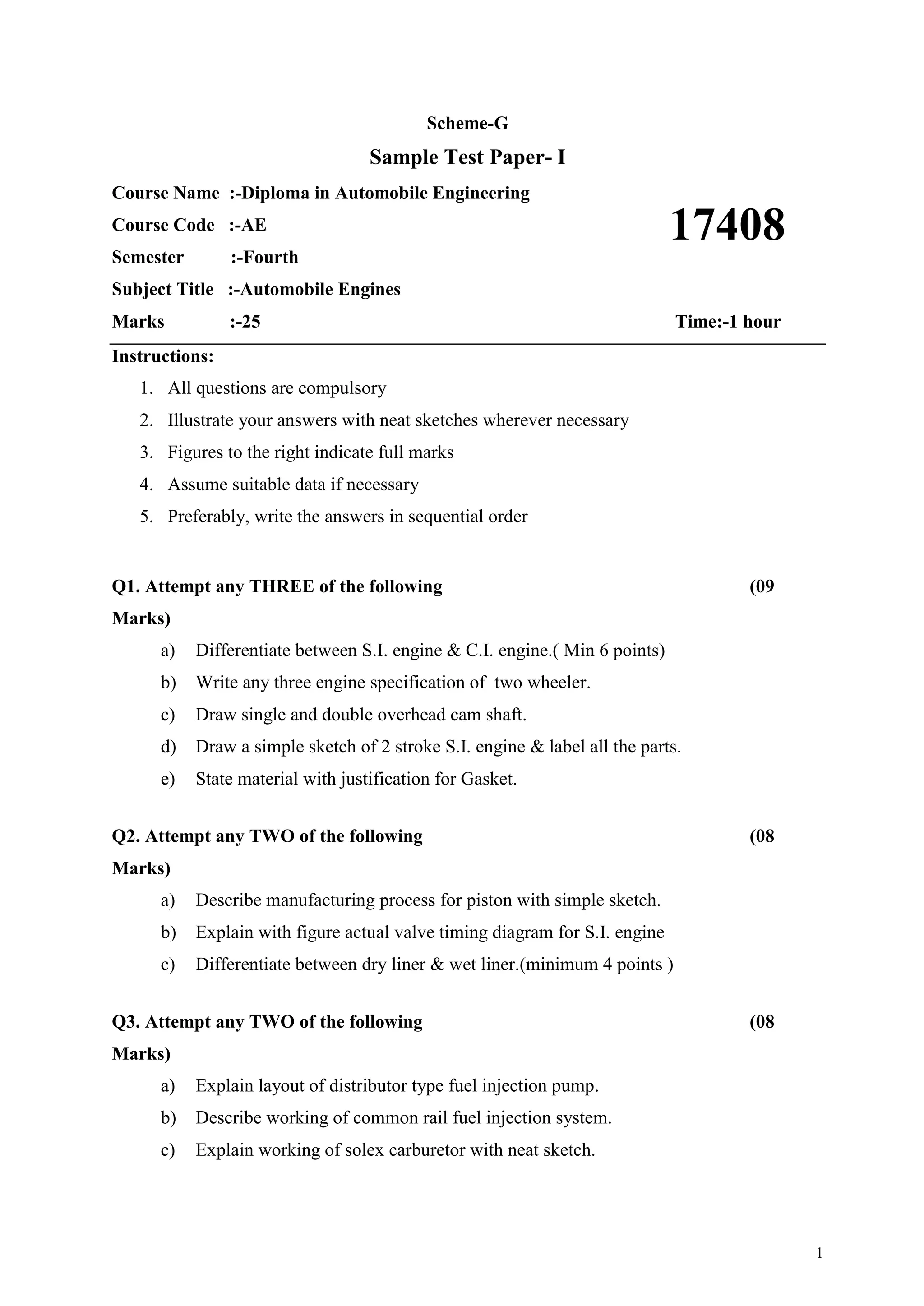 17408 Automobile Engines PDF