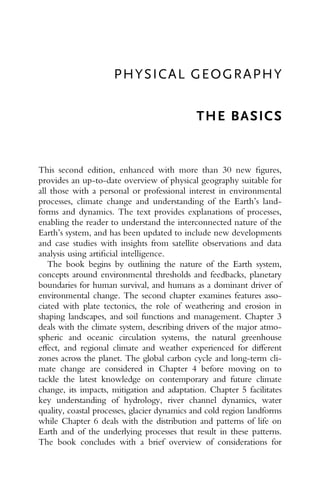 Physical Geography The Basics 2nd Edition Holden Joseph | PDF