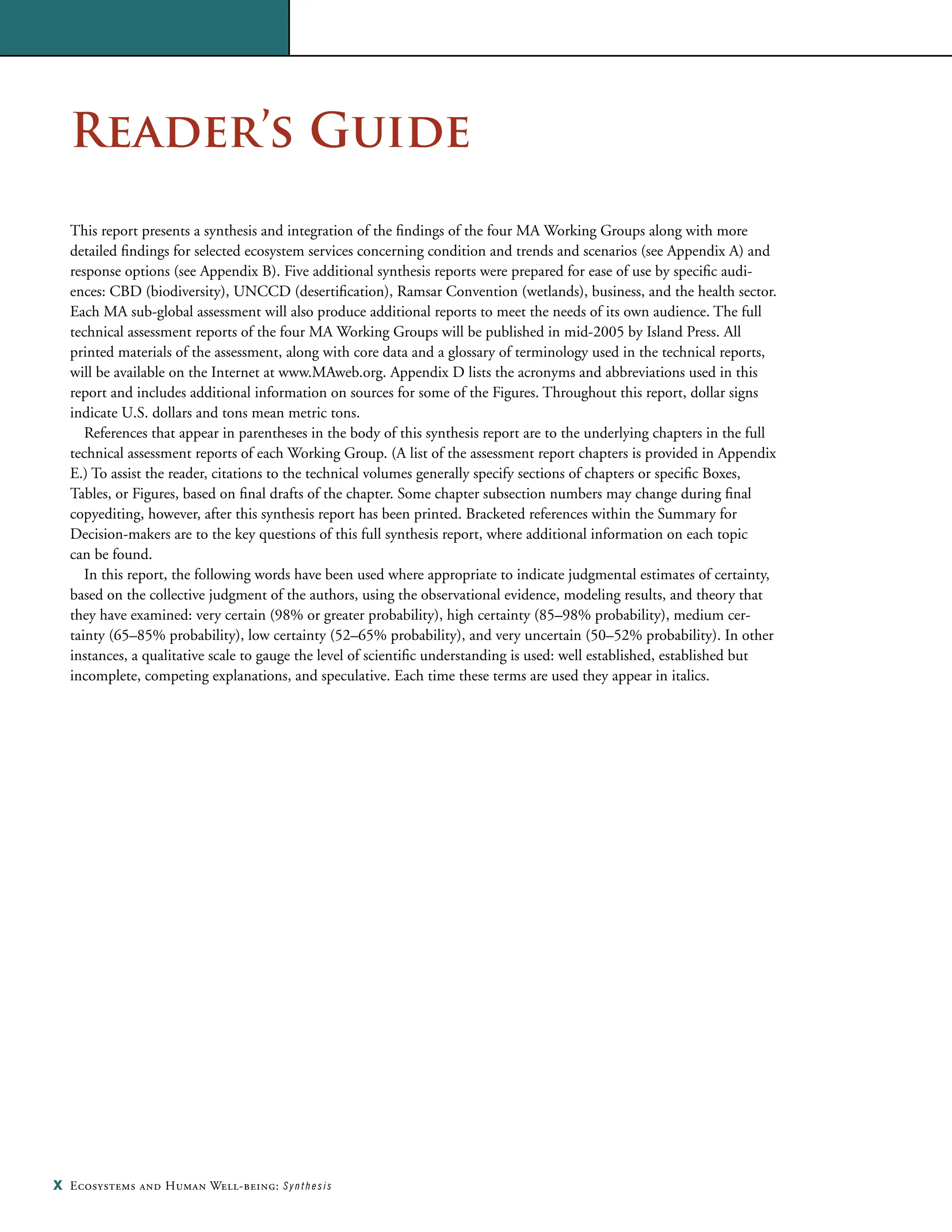 Ecosystems And Human Wellbeing Synthesis Millennium Ecosystem ...