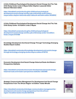 Development And Social Change A Global Perspective Mcmichael | PDF