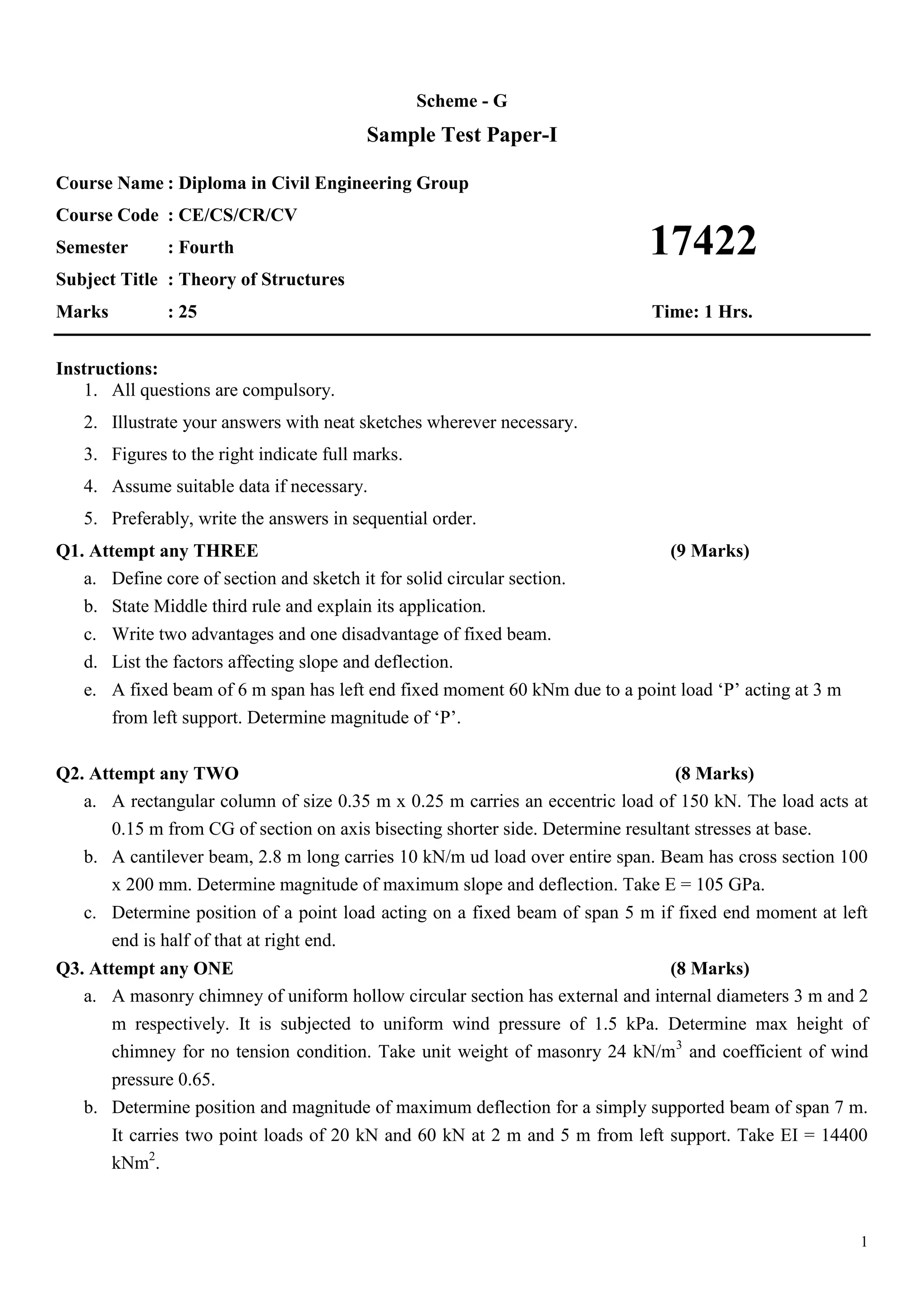 17422 theory of structures | PDF