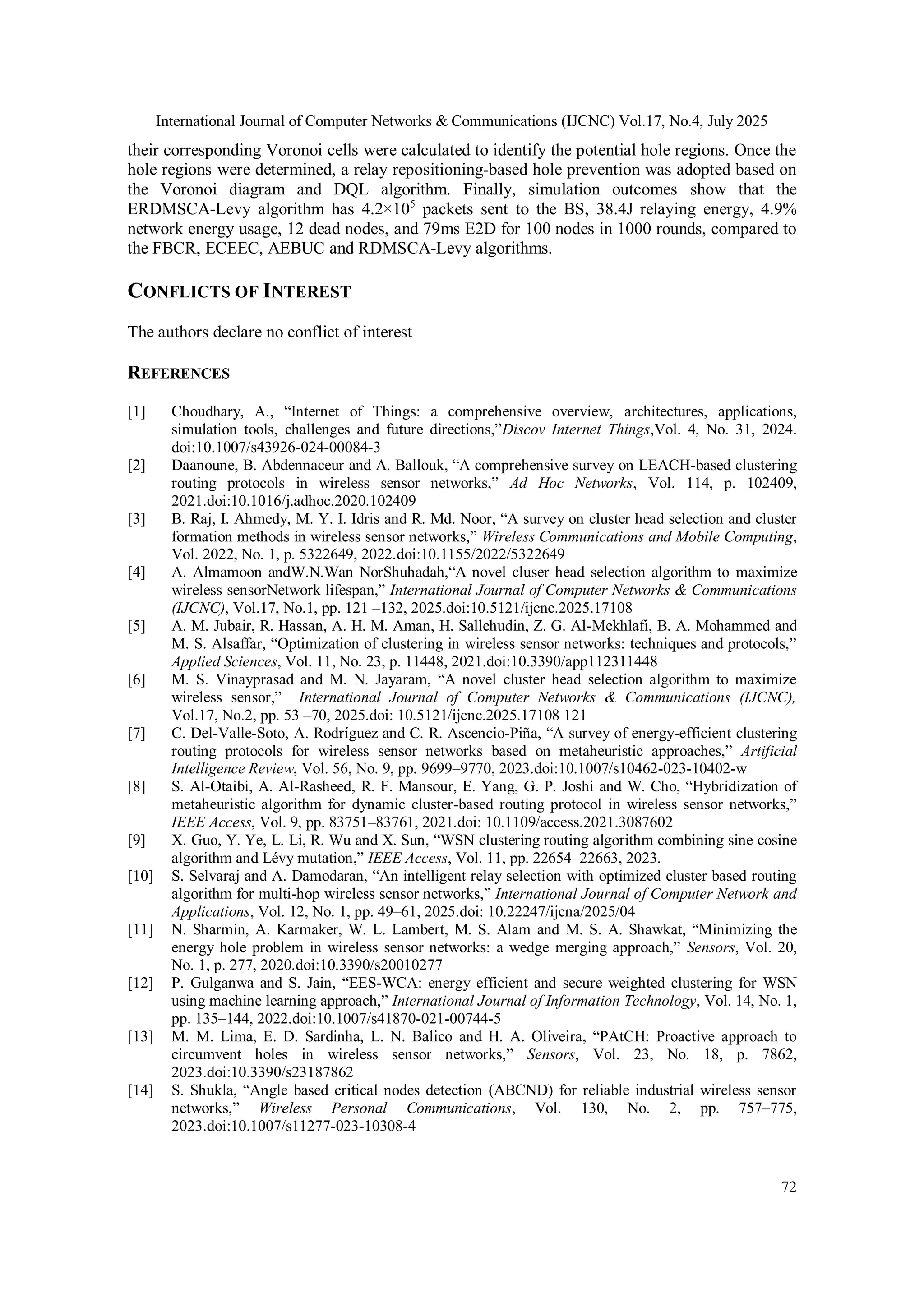 AN ENERGY HOLE DETECTION AND RELAY REPOSITIONING IN CLUSTER BASED ROUTING PROTOCOL FOR IMPROVING ...