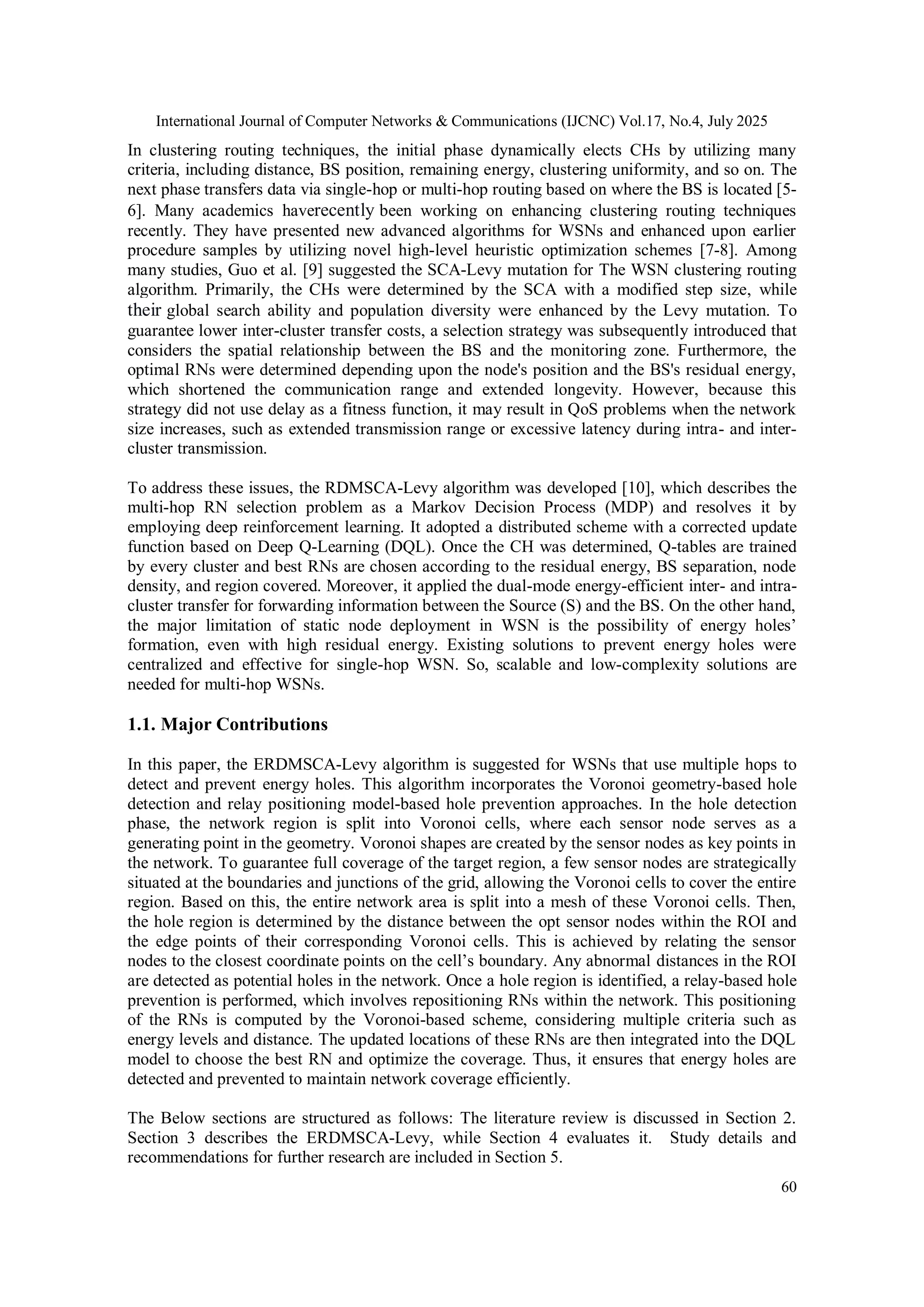AN ENERGY HOLE DETECTION AND RELAY REPOSITIONING IN CLUSTER BASED ...