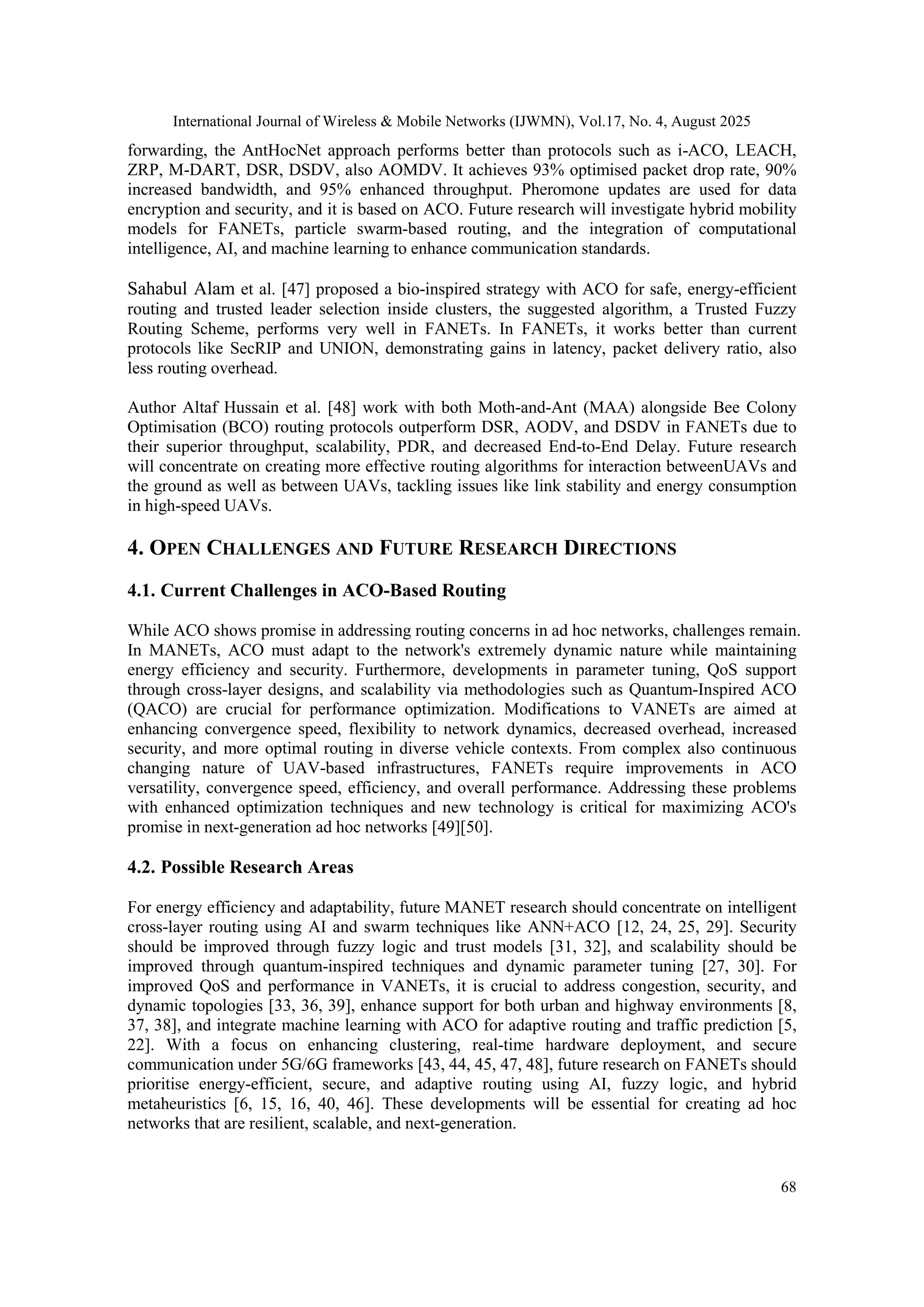 Ant Colony Optimization in Ad Hoc Networks: A Comprehensive Survey | PDF