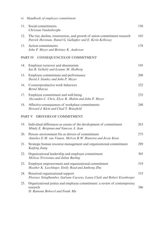 Handbook Of Employee Commitment John P Meyer Editor | PDF