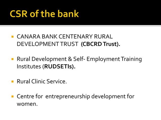 canara bank ppt | PPTX | Business Banking & Finance | Business