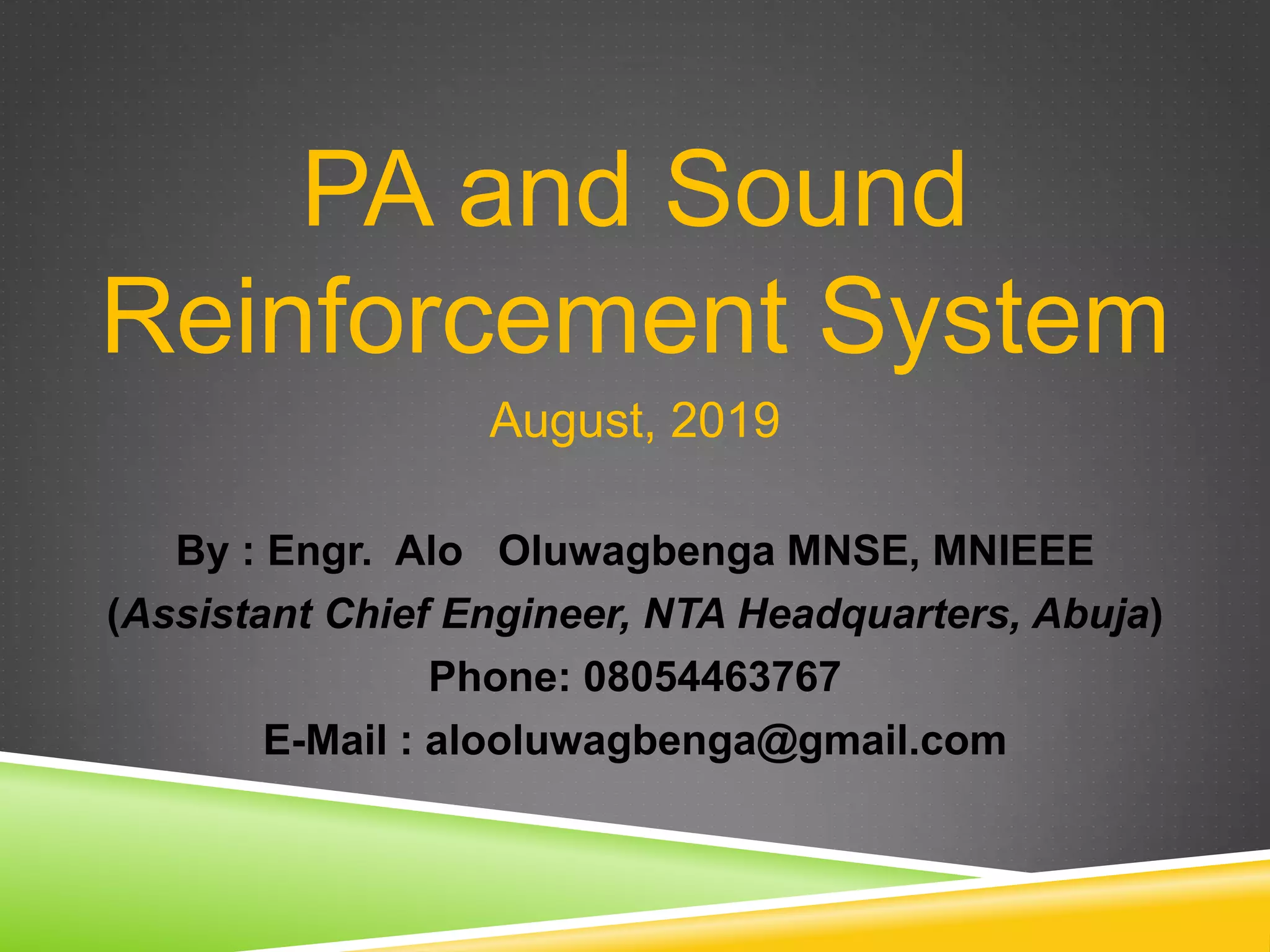 PA and sound system | PPT