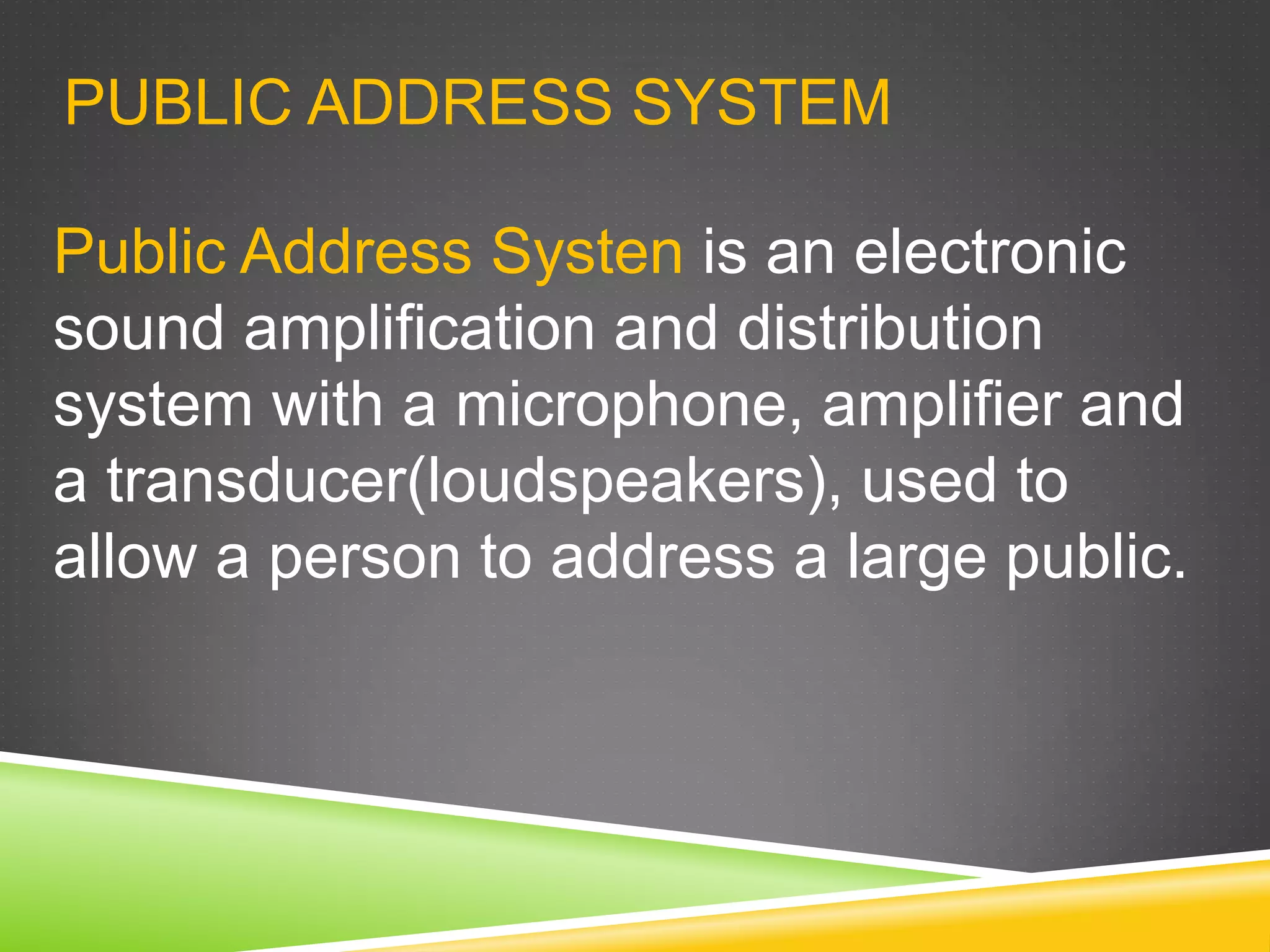 PA and sound system | PPT