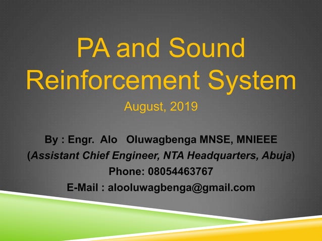 PA and sound system | PPT