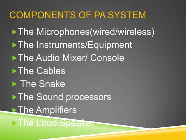 PA and sound system | PPT