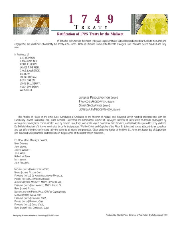 1749 Treaty signed at Chebucto | PDF