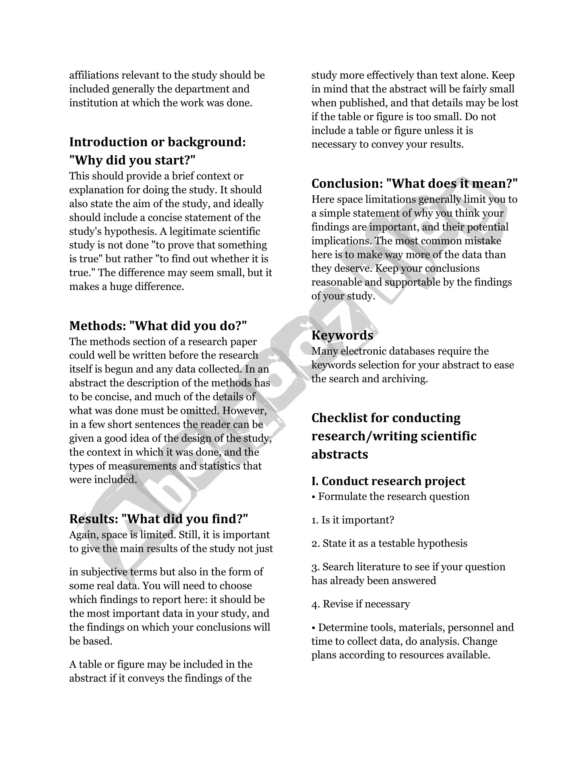 how to write an abstract | PDF