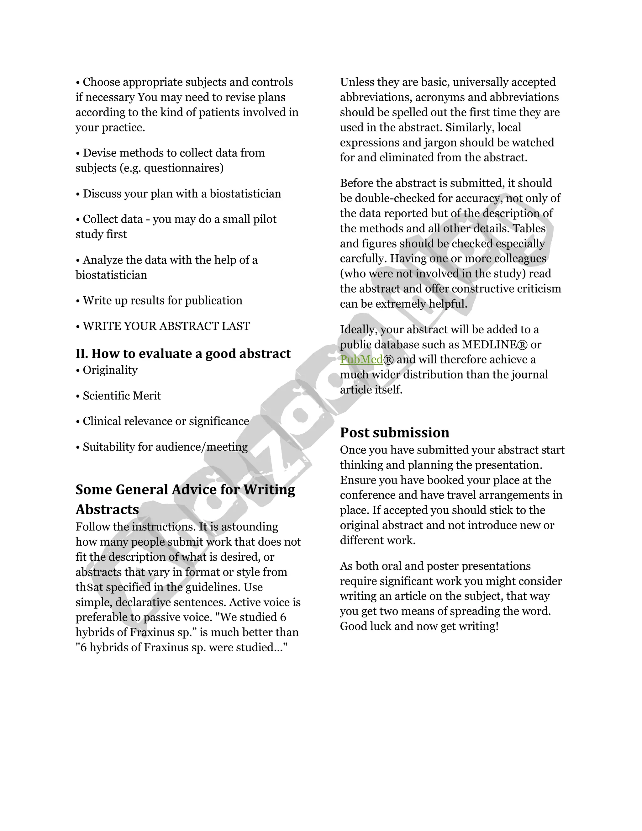 how to write an abstract | PDF