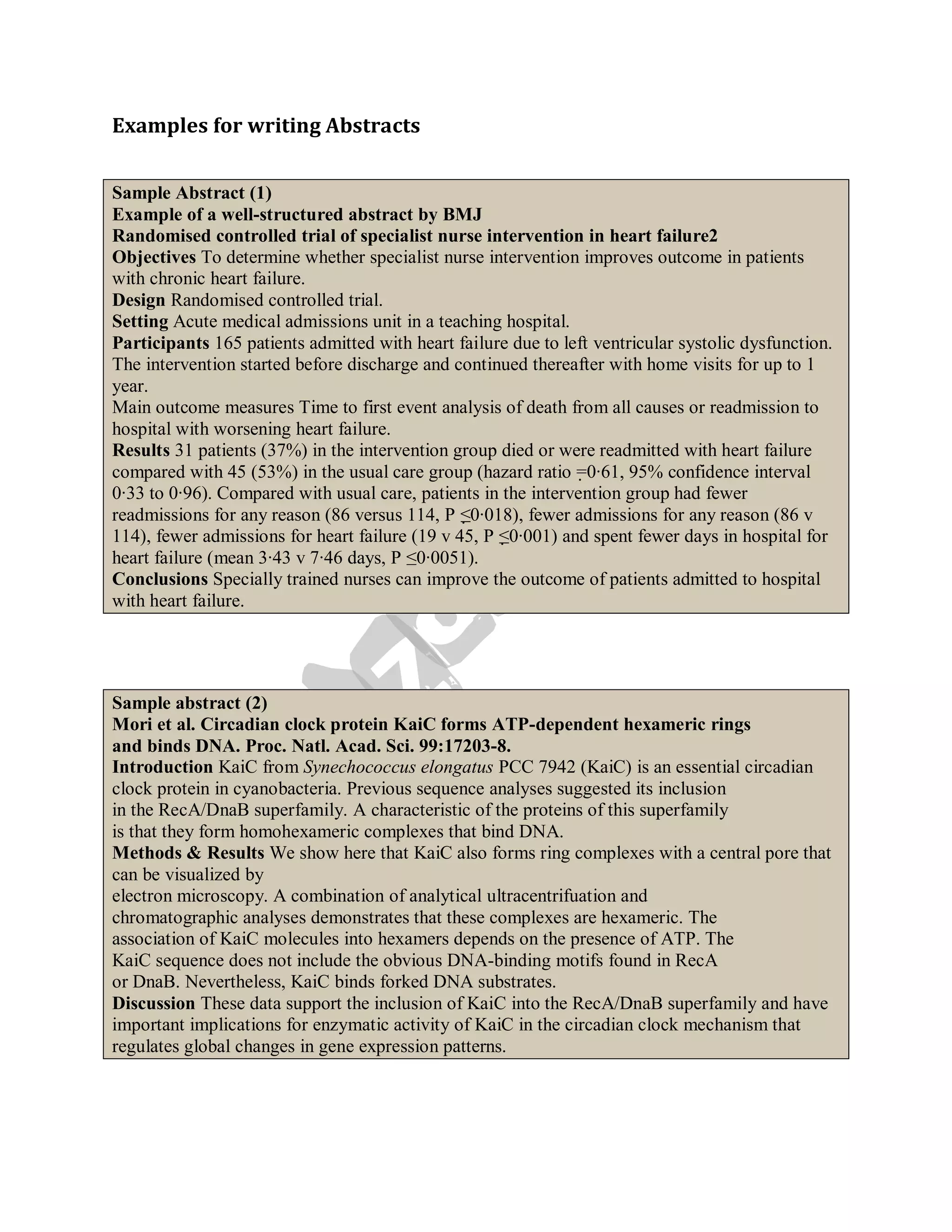 how to write an abstract | PDF