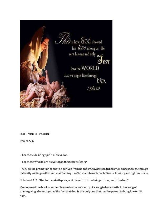 For divine elevation | DOCX | Christianity | Religion & Spirituality