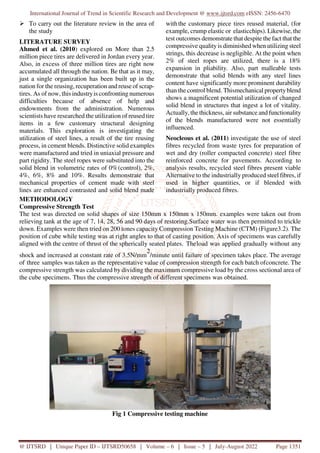 An Experimental Study using Recycled Steel Fiber on Strength and ...